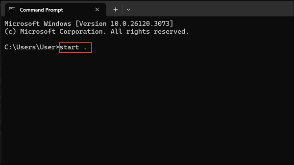 Open Folder or File Using Command Prompt in Windows 11