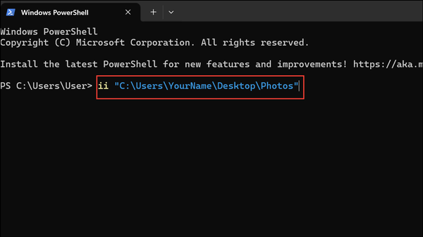 Open Folder or File Using Command Prompt in Windows 11