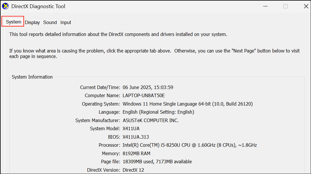 Use DirectX Diagnostic Tool for Troubleshooting in Windows 11