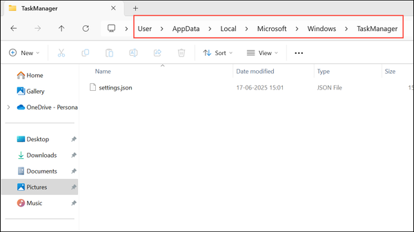 Reset Task Manager to Default Settings in Windows 11