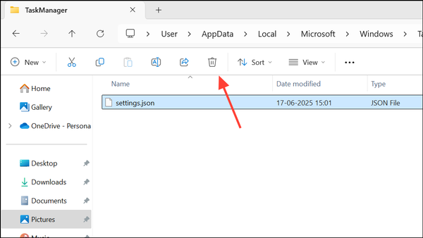 Reset Task Manager to Default Settings in Windows 11