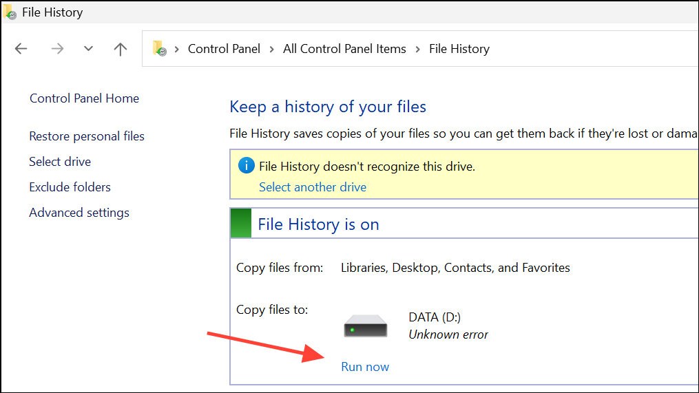 How to Fix File History Not Backing Up OneDrive Folder