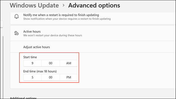 How to Adjust Active Hours Automatically in Windows 11