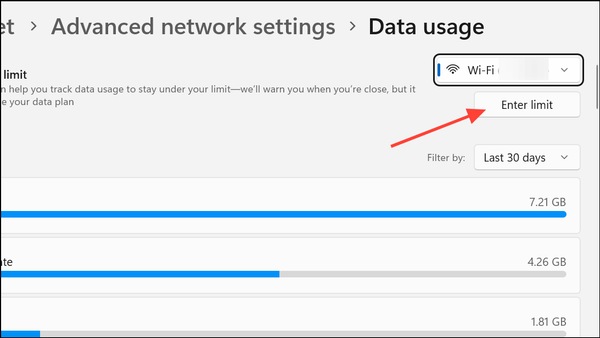 How To Clear Or Reset Data Usage In Windows 11