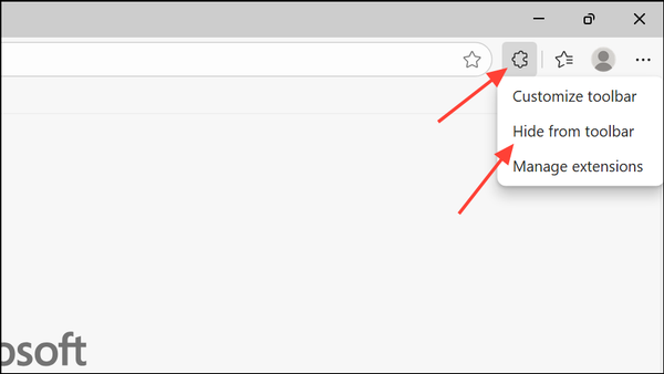 How To Remove Extensions Menu Button From Microsoft Edge