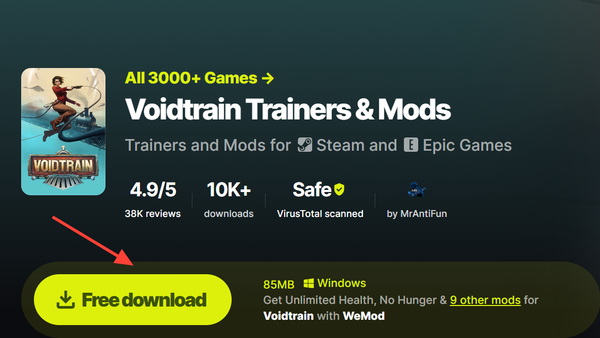 Voidtrain trainers (PC): options, features, and compatibility