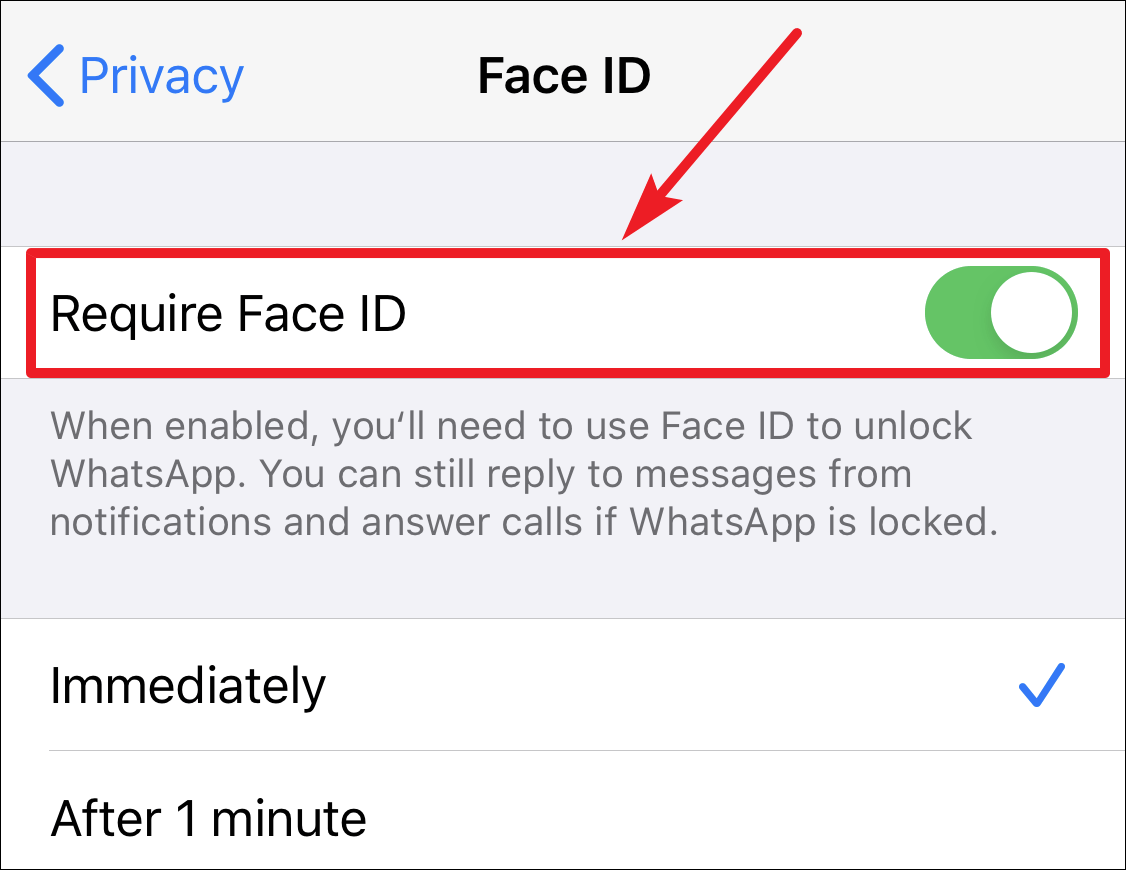 How to Disable Face ID on WhatsApp