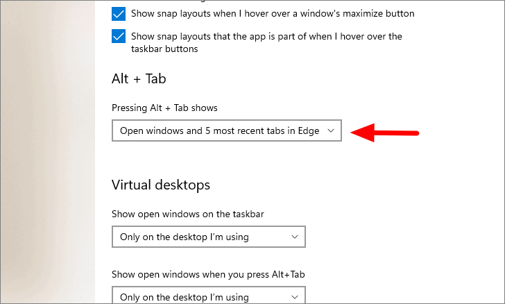 How to Disable Edge Tabs from Showing in Windows 11 ALT + Tab Task Switcher