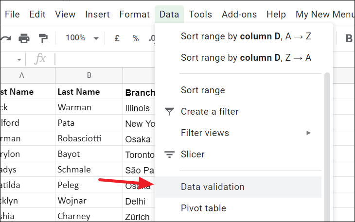 How to Insert a Drop Down Menu in Google Sheets