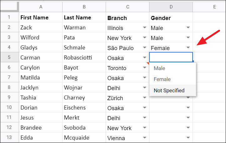 How to Insert a Drop Down Menu in Google Sheets