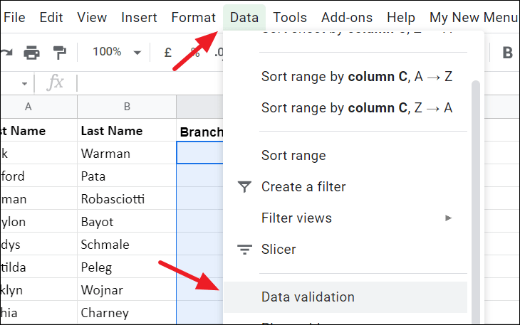 How to Insert a Drop Down Menu in Google Sheets
