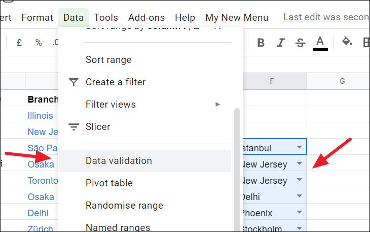 How to Insert a Drop Down Menu in Google Sheets