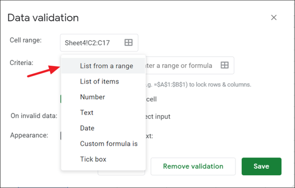How to Insert a Drop Down Menu in Google Sheets