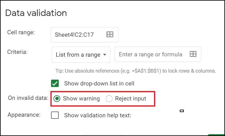 How to Insert a Drop Down Menu in Google Sheets