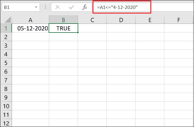 How to Use Less Than or Equal to Operator in Excel