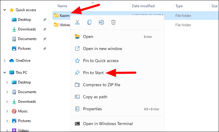 How to Pin Files and Folders to Start Menu in Windows 11