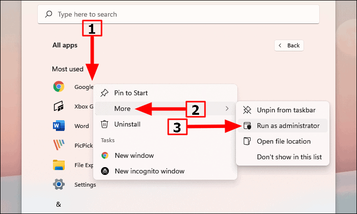 How to 'Run as Administrator' on Windows 11