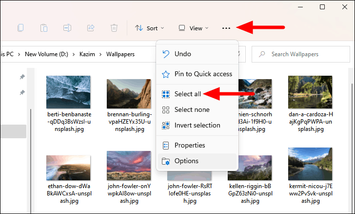 How to Select All Files in Windows 11