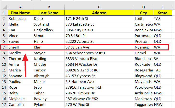 How to Move a Row in Excel