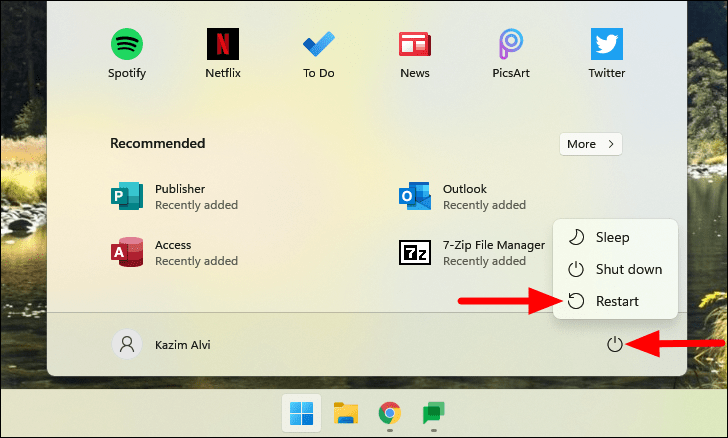 How to Restart Windows 11