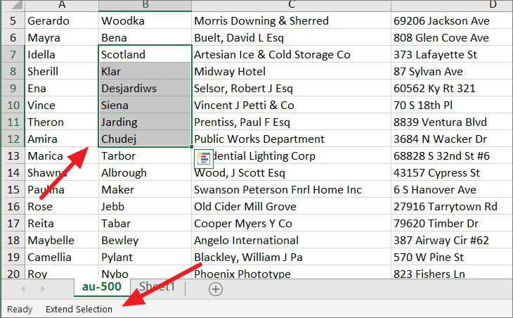 How to Select Non Adjacent Cells in Excel
