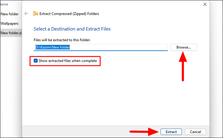 How to Unzip Files in Windows 11