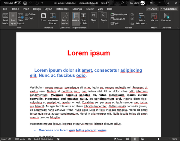 How to Change Microsoft Word to Light Mode or Dark Mode