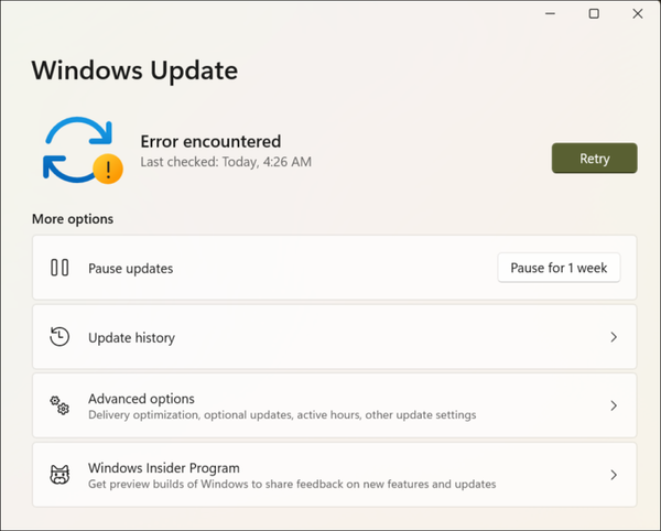 How to Fix 'Error Encountered' Issue in a Windows 11 Update