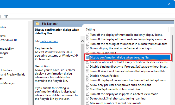 How To Enable Delete File Confirmation Dialog In Windows 11
