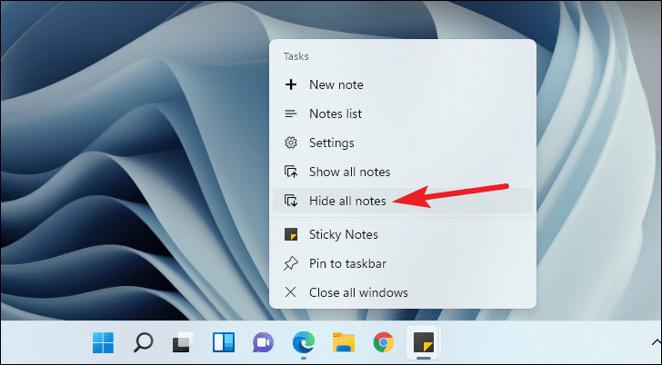 How to Minimize or Hide Sticky Notes in Windows 11