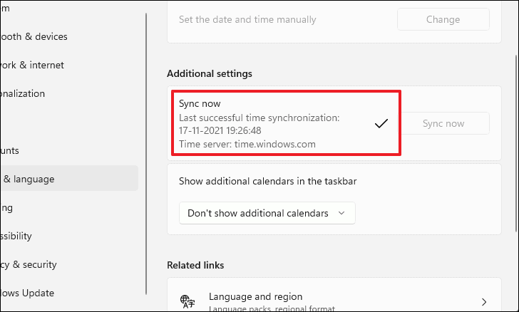 How to Sync Time in Windows 11