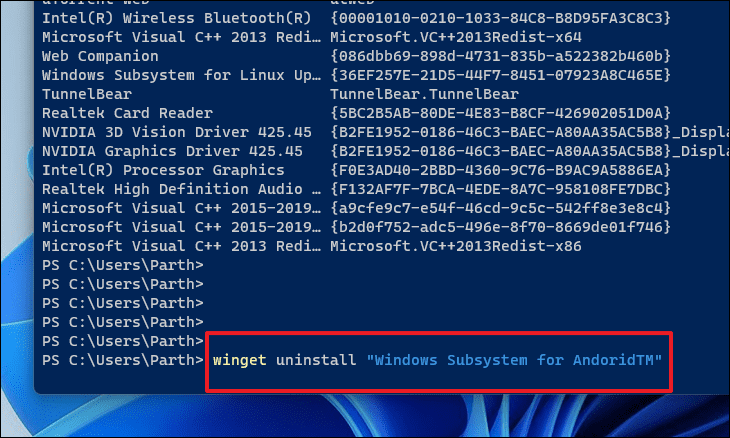 How to Uninstall Windows Subsystem for Android in Windows 11