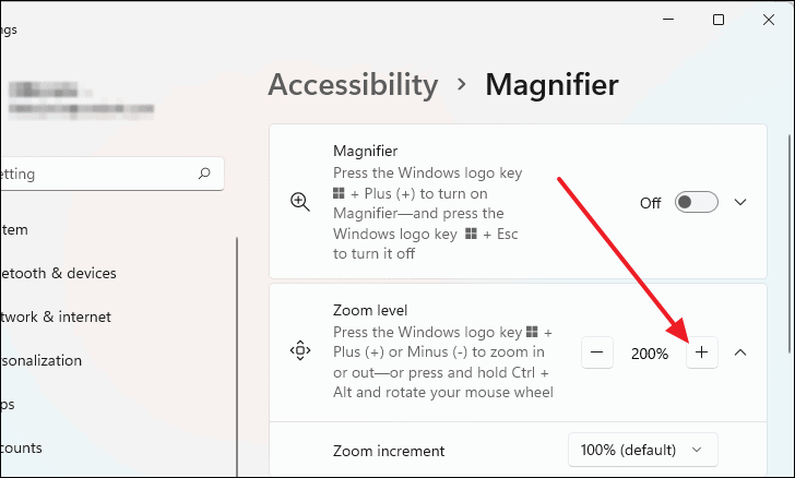 How to Change Zoom Level for Magnifier in Windows 11