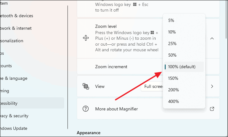 How to Change Zoom Level for Magnifier in Windows 11