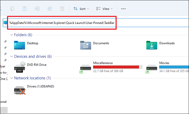 How to Backup and Restore Pinned Items on Taskbar in Windows 11