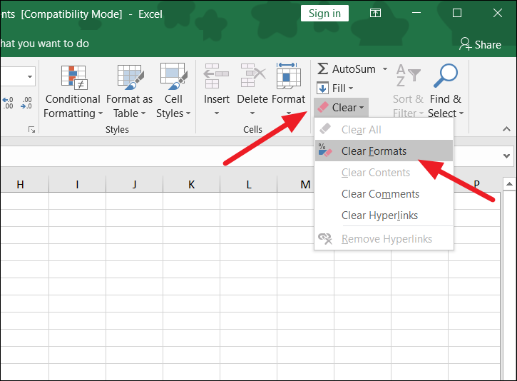 How to Clear Formatting in Excel