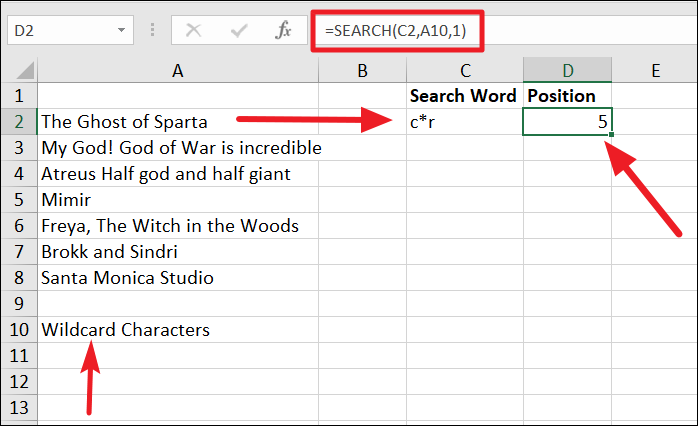 How to Use Excel Search Function