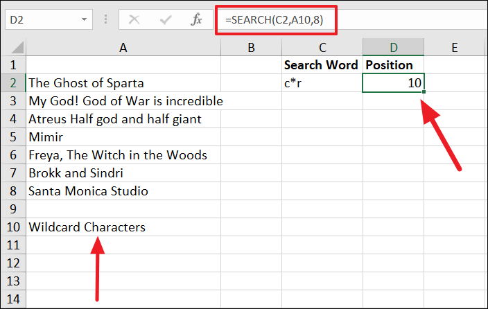 How to Use Excel Search Function