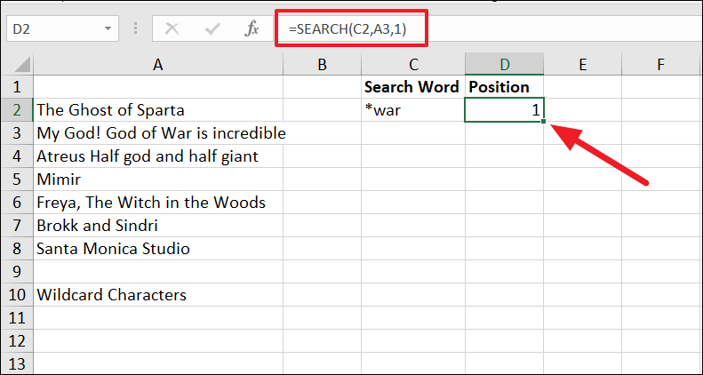 How to Use Excel Search Function