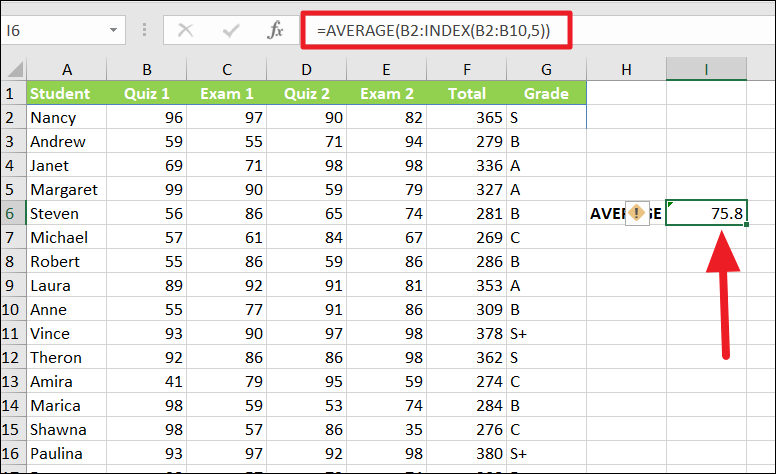 How to Use Index Function in Excel