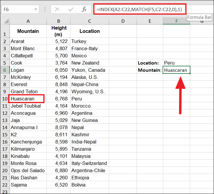 How to Use Index Function in Excel
