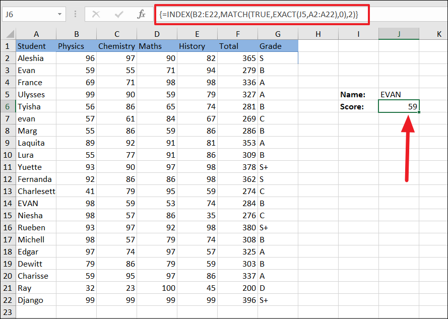 How to Use Index Function in Excel