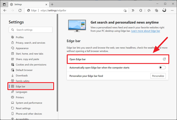 How to Enable and Use Edge Bar in Microsoft Edge