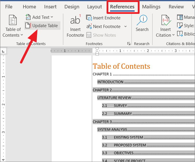 How to Create a Table of Contents in Microsoft Word