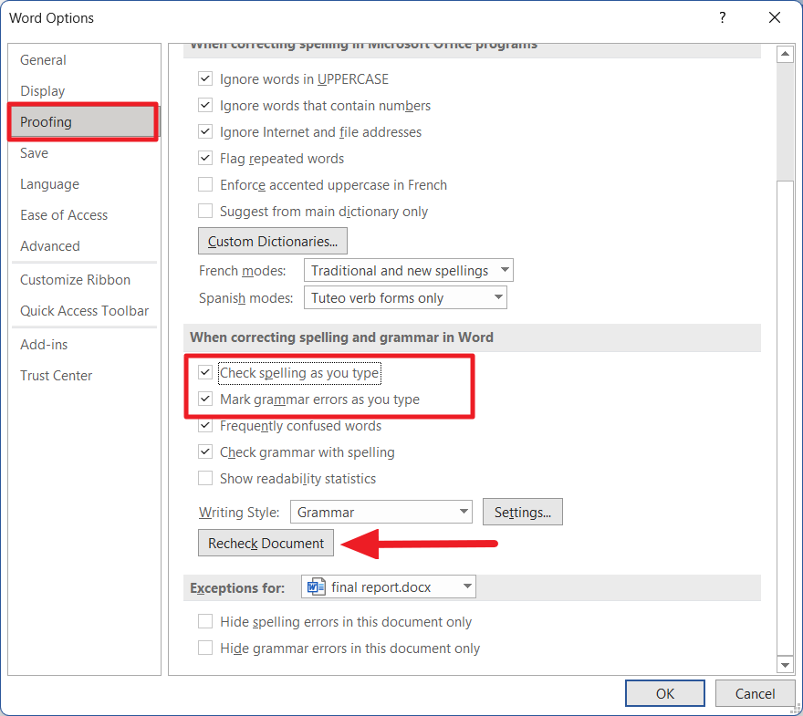 How to Fix Microsoft Word Spell Check Not Working Issue