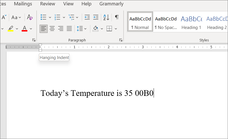 How to Insert or Type Degree Symbol In Microsoft Word