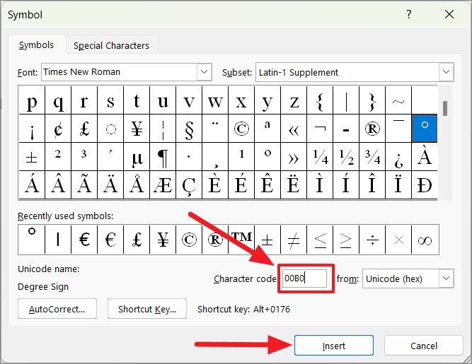 How to Insert or Type Degree Symbol In Microsoft Word