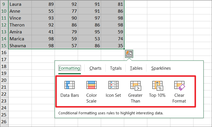 How to Use Quick Analysis Tool in Excel