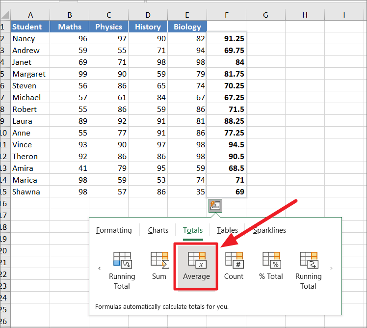 How to Use Quick Analysis Tool in Excel