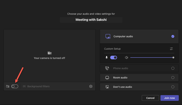 How to Change Teams Background When Not on a Call